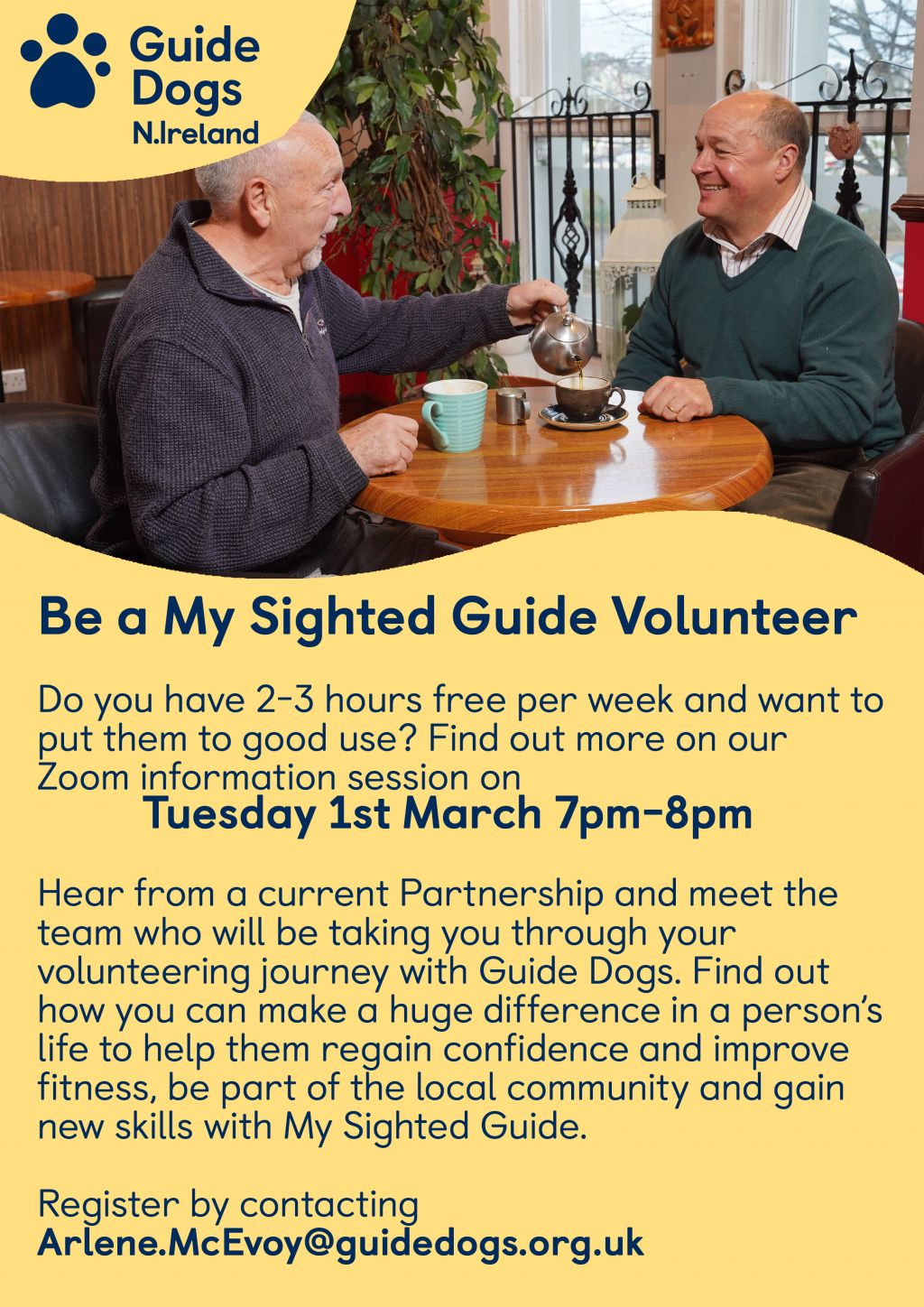 Guide Dogs NI - My Sighted Guide information session for volunteers ...
